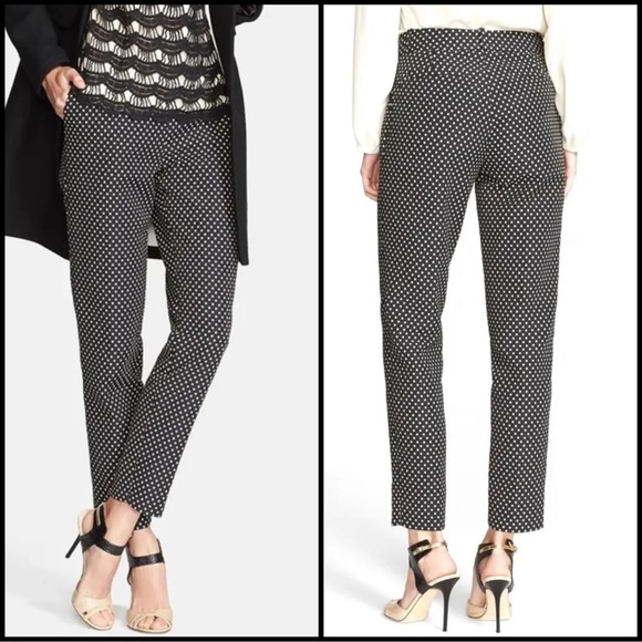 kate spade | Pants & Jumpsuits | Kate Spade New York Cafe Dot Margaux Pants Size 6 Black With ...